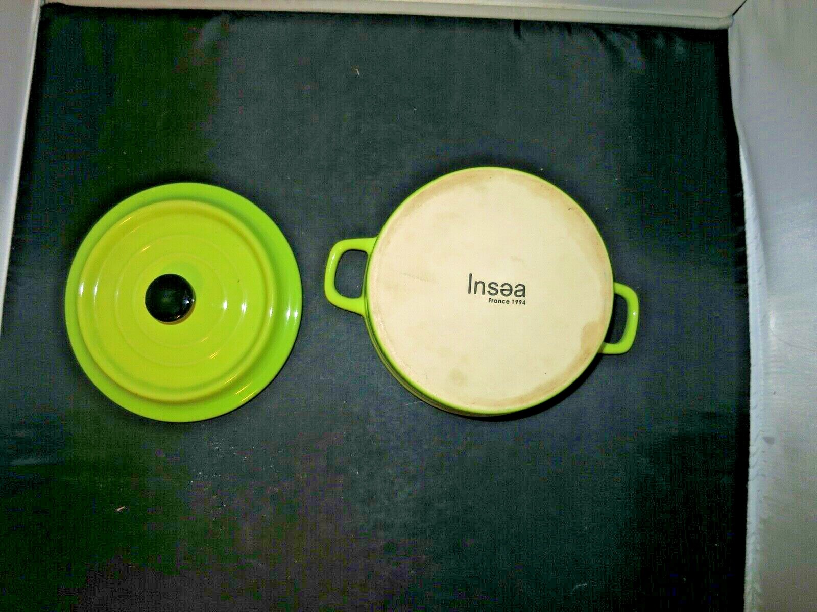 Insea France 1994 Porcelain Enameled Baking Dish small round Green | eBay