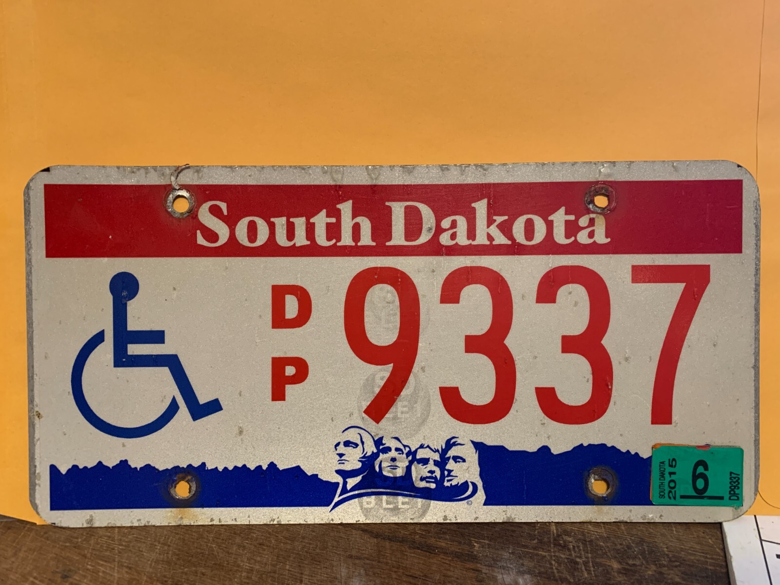 SOUTH DAKOTA DISABLED PERSON HANDICAPPED LICENSE PLATE " DP 9337 " SD ...