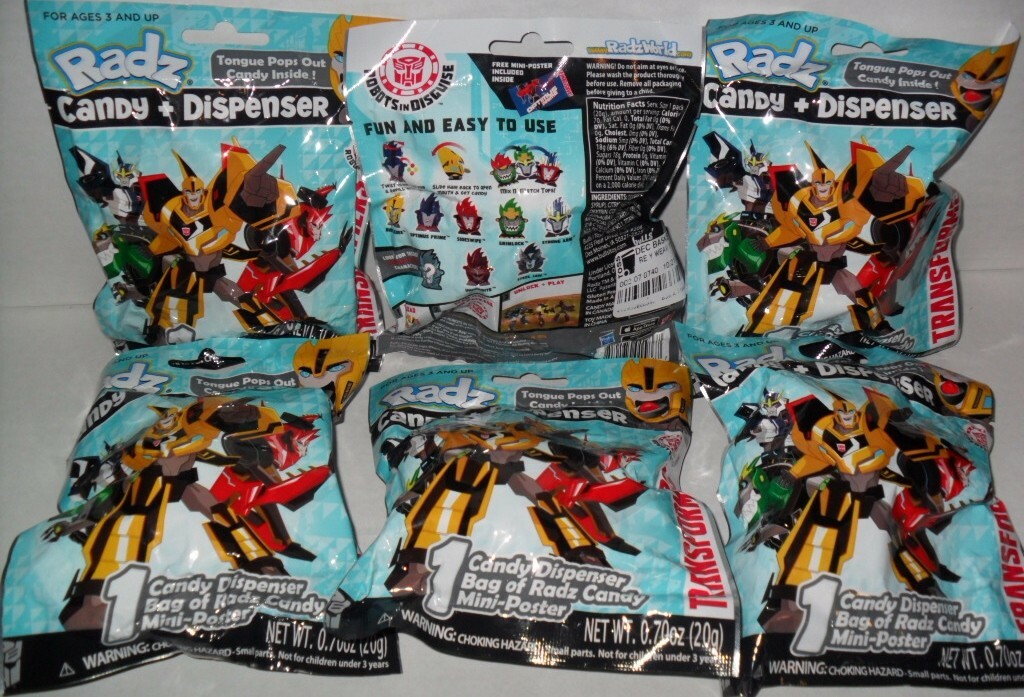 RADZ TRANSFORMERS CANDY & DISPENSER LOT OF (6) SEALED NEW PACKS (CANDY ...