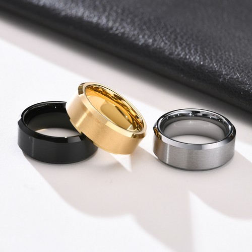 Pure Tungsten Gold Men's Ring Scratch Resistant Simple Fashion Jewelry ...