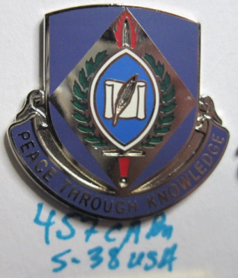 Army DI dui crest cb clutchback 457th CIVIL AFFAIRS BATTALION CA bn s ...