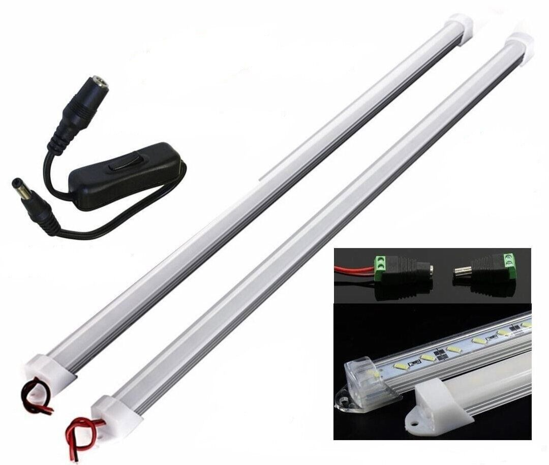 2X 100CM 12V 8520 LED STRIP LIGHT BAR CARAVAN 4WD CAMPING BOAT TENT ...