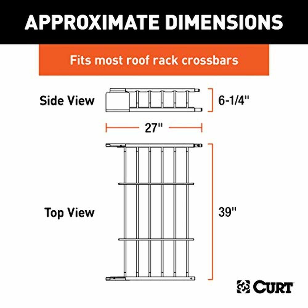 CURT 18117 21 x 37-Inch Roof Rack Extension for CURT Rooftop Cargo ...