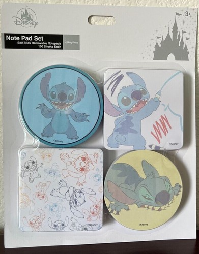 Disney Parks Stitch Note Pad Set Sticky Notes Pads 4 x 100 Sheets - New ...