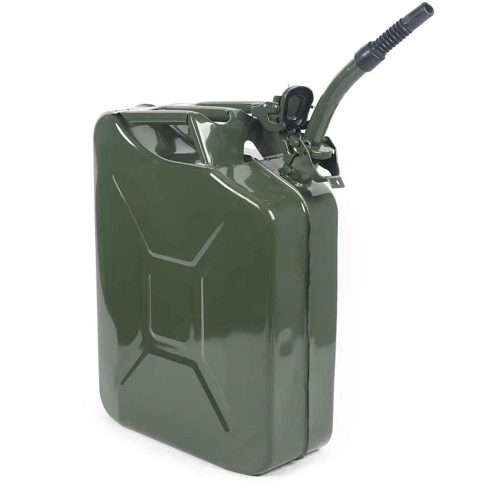 5 Gallon 20L Gasoline Army Green Jerry Can Military Metal Steel Tank ...