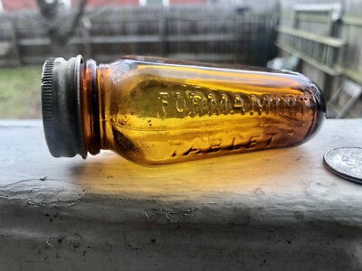Unusual Antq.Medicine Emb.”Formamint Tablets”Tapered Puce/Amber | eBay