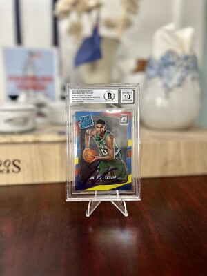 2017-18 Mega Box Red Yellow #198 Jayson Tatum RC Beckett 10 Autograph ...