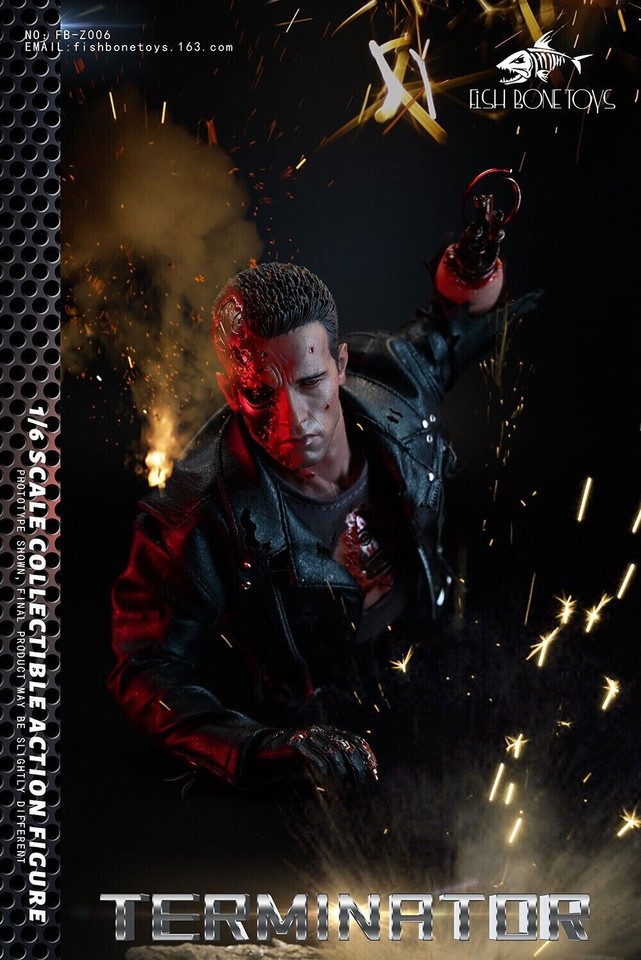 New FISH BONETOYS FB-Z006 1/6 The Terminator T800 Arnold Schwarzene 12 ...