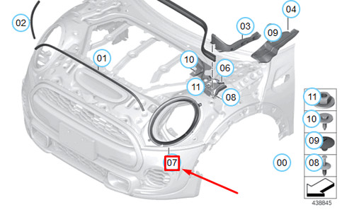 NEW MINI COOPER CLUBMAN F54 LEFT HEADLIGHT GASKET 51767391409 OEM | eBay