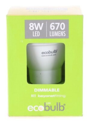 ECOBULB - LED 8W Reflector Light 650 Lumens DIMMABLE B22 - 4 x Bulbs ...
