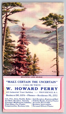 Vintage Ink Blotter - W. Howard Perry Insurance - Providence, RI | eBay