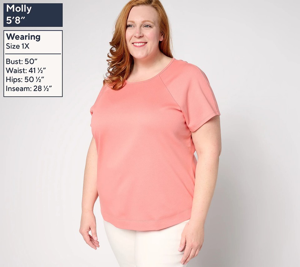 Martha Stewart Signature Essentials Modern T-Shirt w/ Seam Details ...