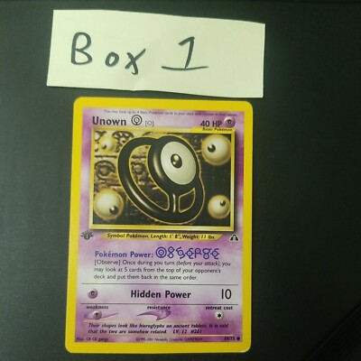 Unown O 69/75 first edition ERROR Pokemon Neo Discovery Set 2001 LP | eBay