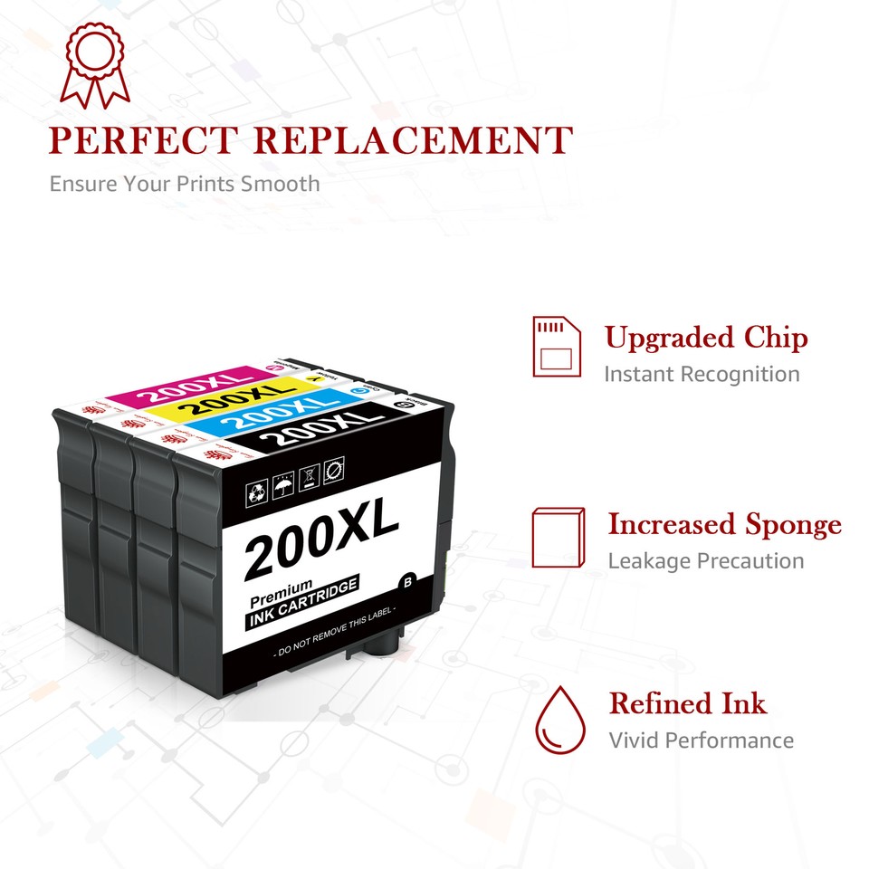 200XL T200XL Ink Cartridge for Epson XP-400 XP-200 XP-310 WF-2530 WF ...