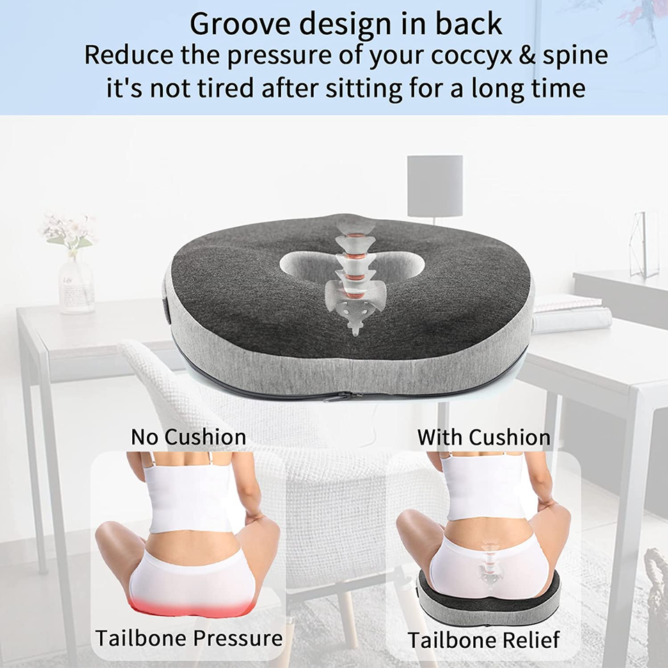 Coccyx Seat Cushion, Tailbone Hemorrhoid Cushion Pain Relief for Sores ...