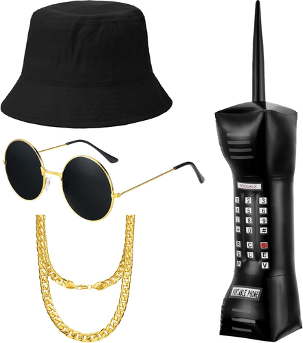 80S/90S Hip Hop Costume Kit 90S Rapper Outfit Costume, Mobile Phone ...
