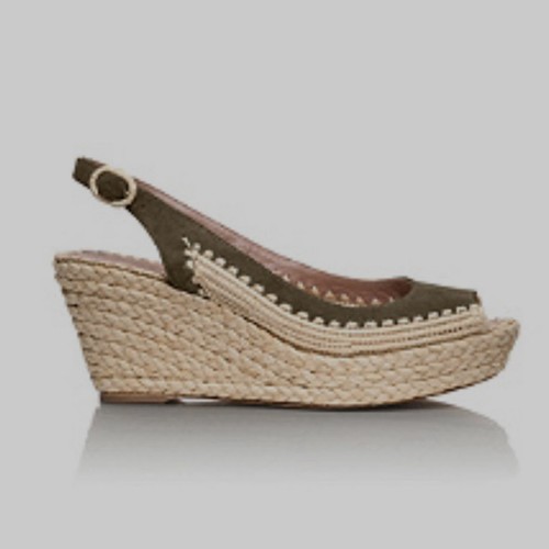Tory Burch Camden Wedge Espadrille Sandals 9 Green Suede Raffia ...