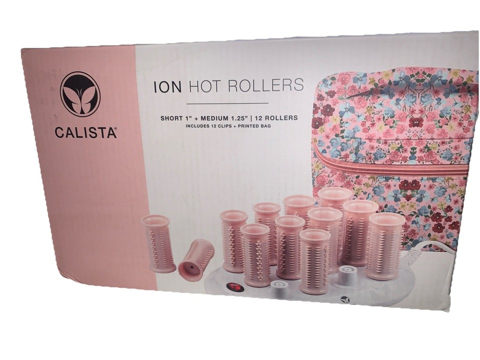 Calista Tools Ion Hot Rollers 12 - 1" Short 1.25" Medium Clips Stand ...