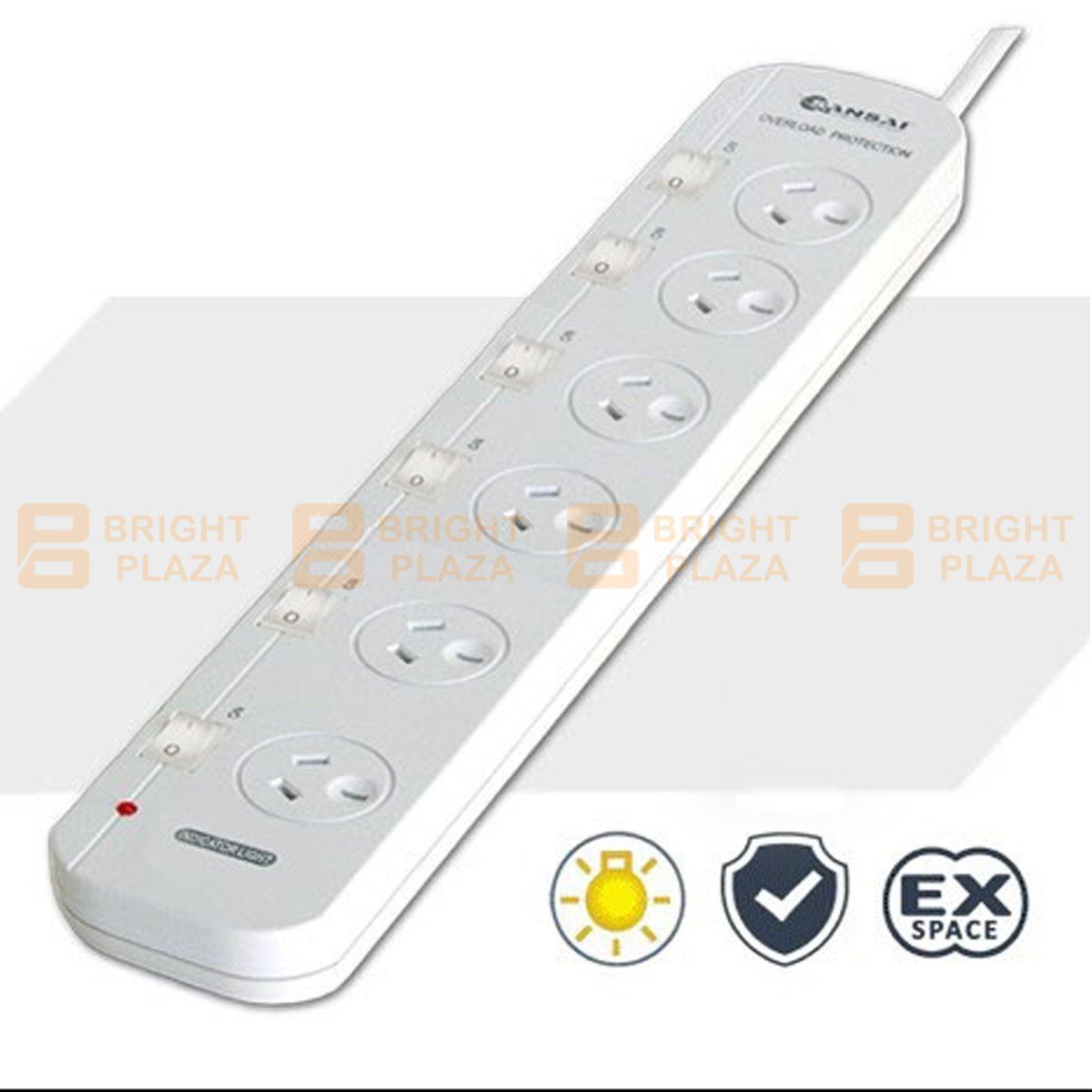4/6 Way Outlet Power Board Powerboard Sockets With Individual Switch ...
