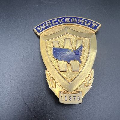 Vintage Obsolete Wackenhut Badge CH #11376 Gold Tone | eBay UK