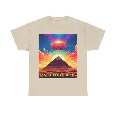 TSHIRT COTTON SHIRT MEN WOMEN ANCIENT ALIENS UFO CONSPIRACY PYRAMIDS ...