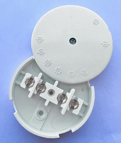20A Mains Round 4 Way White Terminal Connection Electrical Junction Box ...