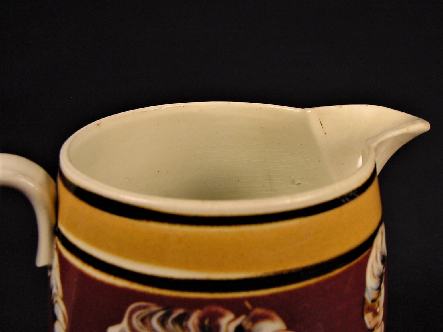 RARE EARLY 1800s CABLE PITCHER MOCHA WARE MOCHAWARE PEARLWARE ...