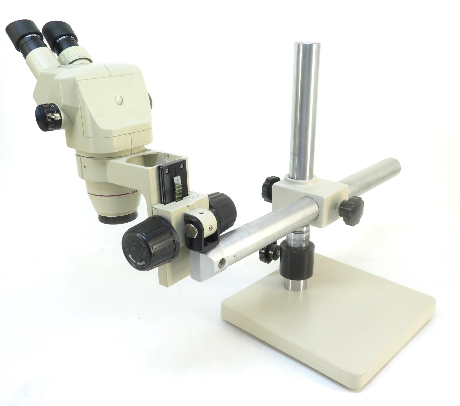 Olympus SZ40, SZ-STB1 Stereo Microscope on Boom Stand w/ GSWH10X/22 Eye ...