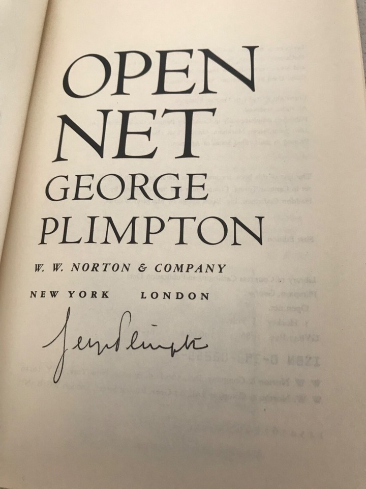 Open Net - by George Plimpton - Signed by the Author! | eBay