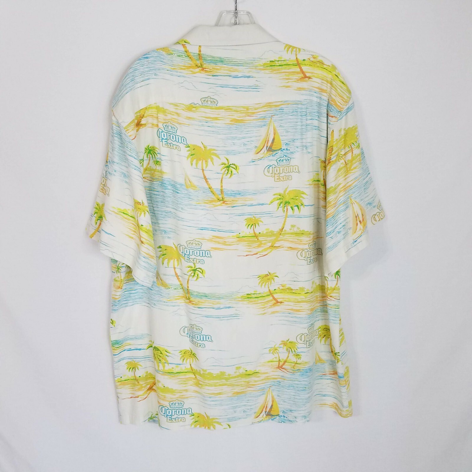 Newport Blue Mens Corona Extra Hawaiian Casual Button… - Gem