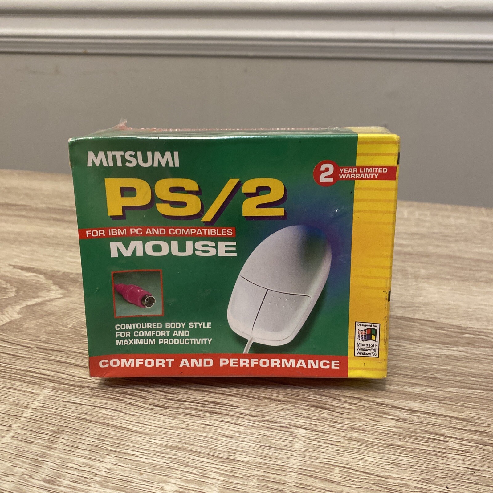 Vtg 90s Mitsumi BRAND PS 2 Mouse for IBM PC Computers Contoured Body ...