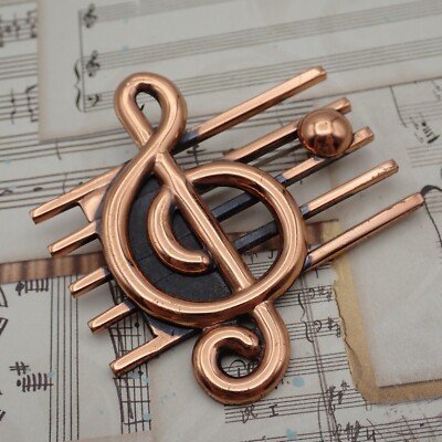 Vintage Renoir Matisse Copper Musical Note Clef Pin Brooch | eBay