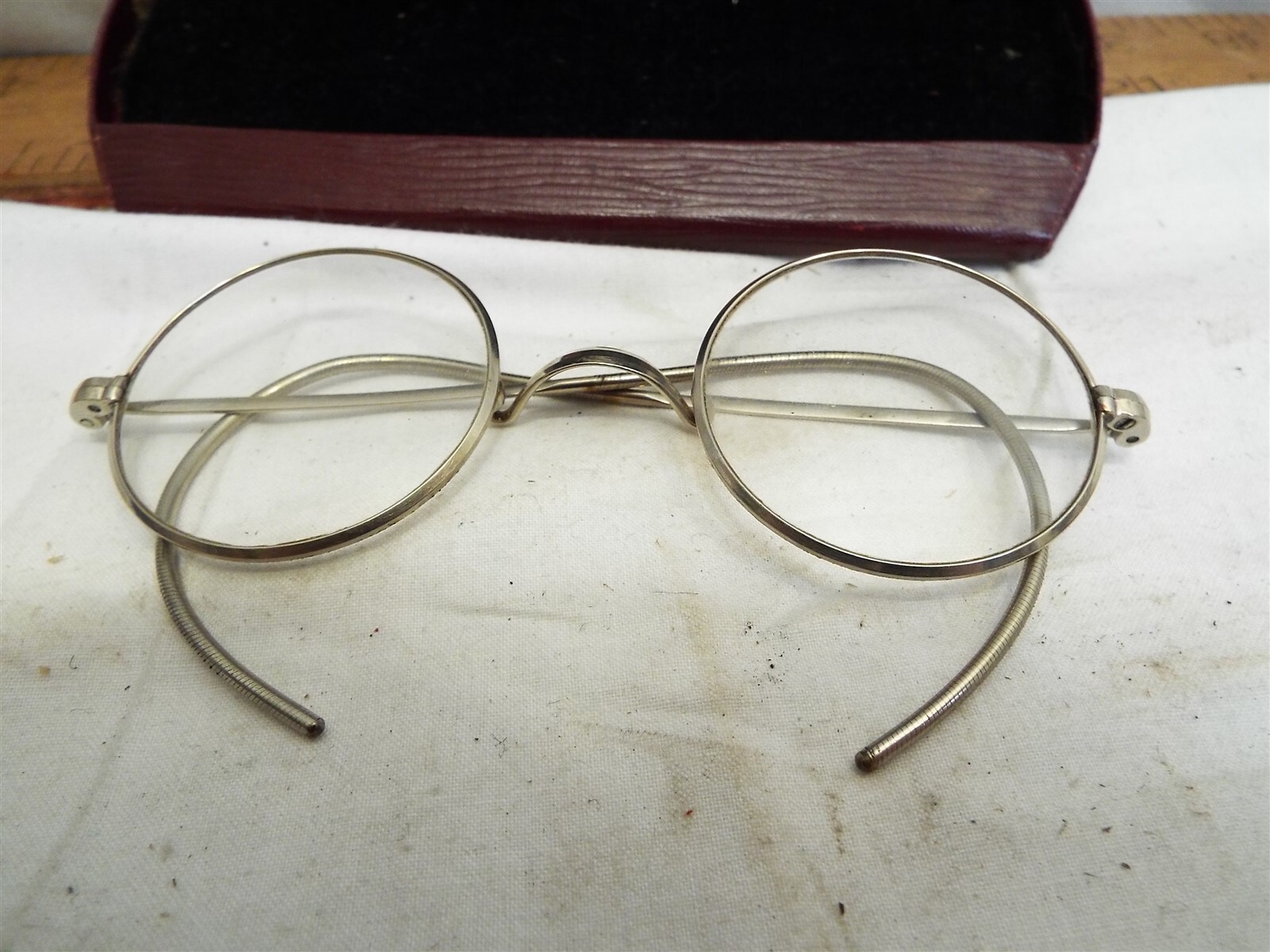 Old Circular Spectacles Silver Tone Round John Lennon Eye Glasses Ben ...
