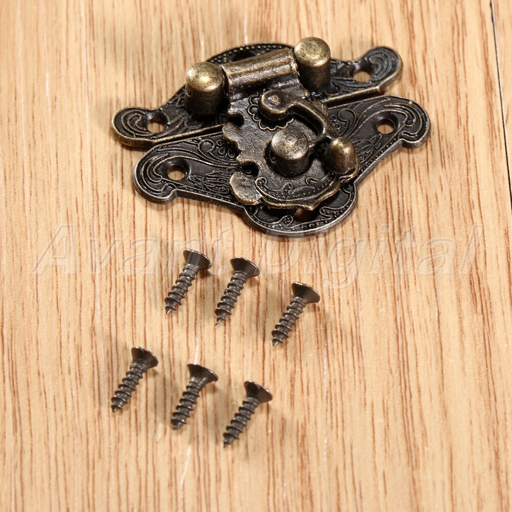 Mini Vintage Wooden Box Latch Hasp Lock Durable Hardware Decorative ...