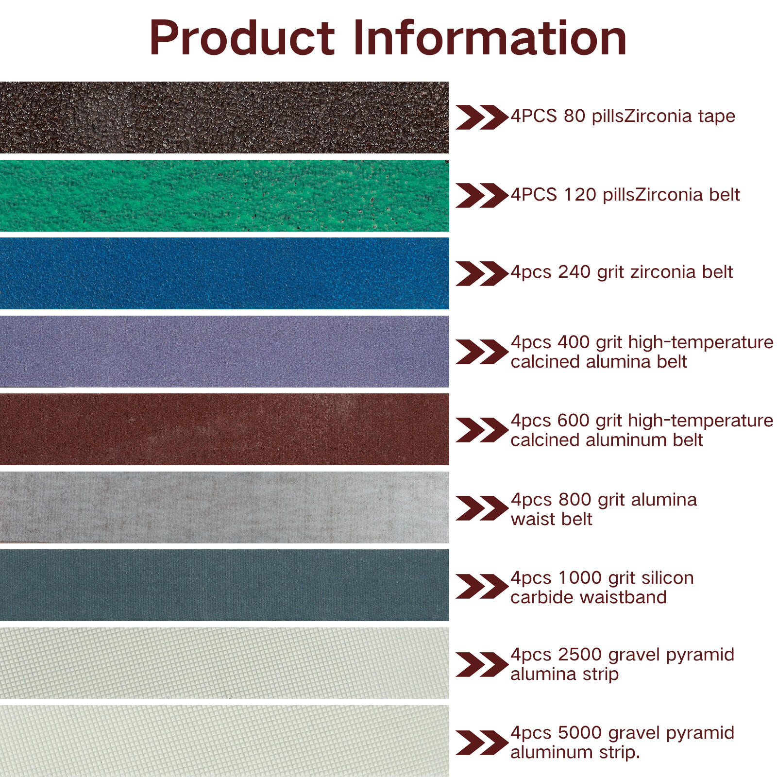 36Pcs Sanding Belts Set Wear-Resistant Belt Sander Paper Durable ...