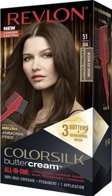 NEW Revlon Colorsilk Buttercream Hair Dye Color, # 51 Medium Ash Brown ...