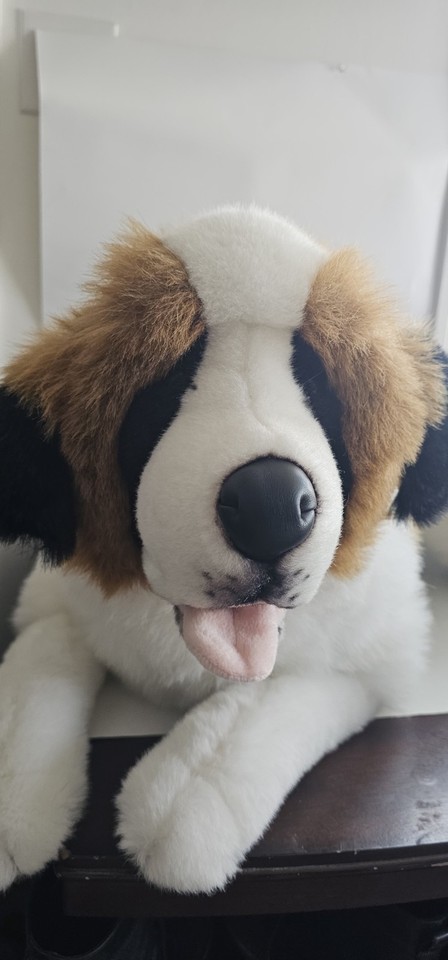VINTAGE PRIMA CLASSIC REALISTIC PLUSH SAINT BERNARD DOG LARGE 30" PLUSH ...