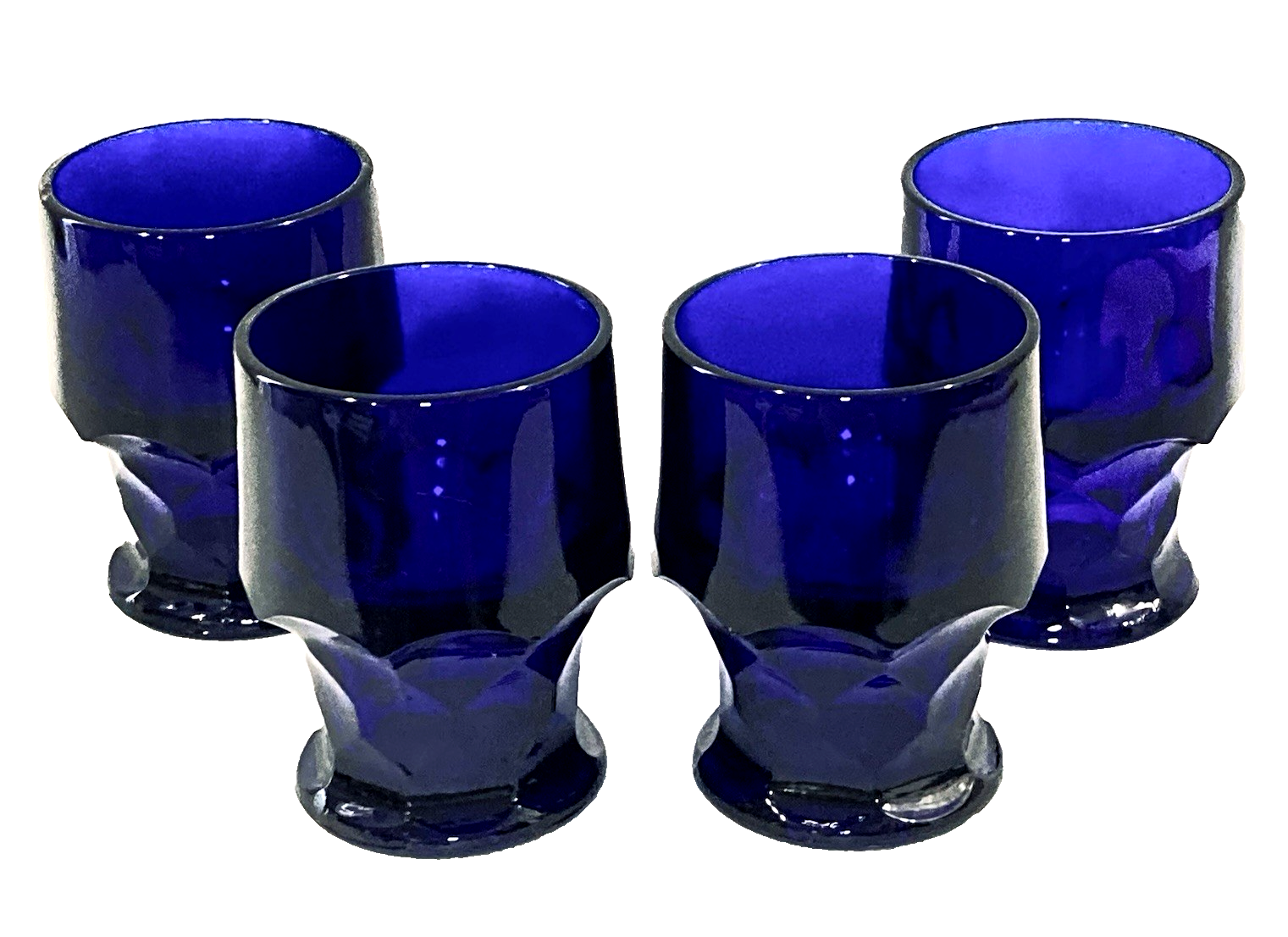 Vintage lot of 4 Libbey Crisa Cobalt Blue Drinking Glasses 8 oz | eBay
