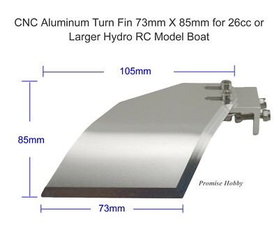 CNC Aluminum Turn Fin 73mm X 85mm for 26cc or Larger Hydro RC Model ...
