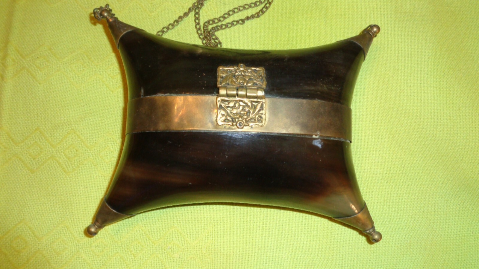 Antique Gothic Victorian Bone Purse with brass accent… - Gem