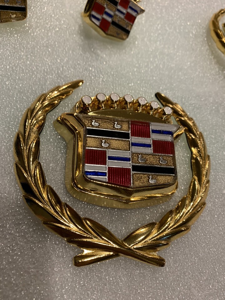 New Fits 1980- 92 CADILLAC BROUGHAM HOOD ORNAMENT TRUNK EMBLEM GOLD ...