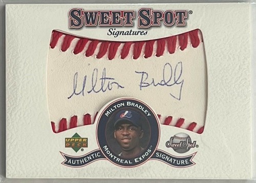 MILTON BRADLEY ROOKIE 2001 UPPER DECK SWEET SPOT SIGNATURES AUTO RELIC ...
