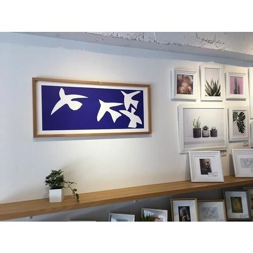 Henri Matisse Les oiseaux 1947 Silkscreen The Bird Blue White Framed ...