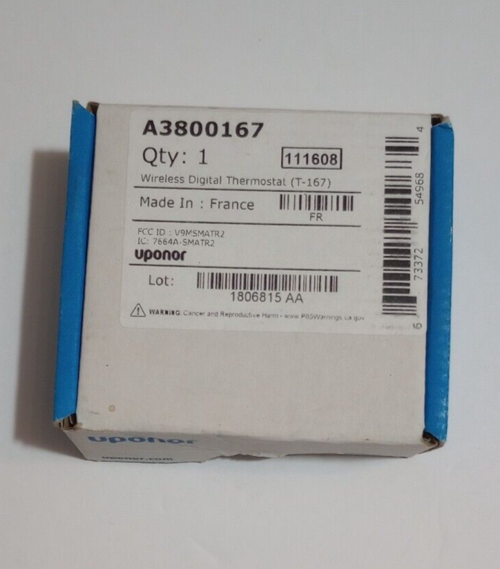 Uponor A3800167 Battery Powered Wireless Digital Thermostat T-167 for ...