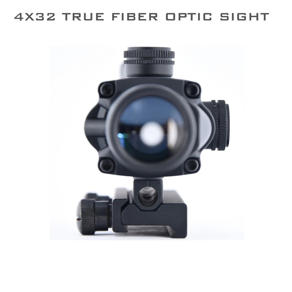 ACOG 4x32 True Fiber Optic Red Green Chevron Dot Tactical Sight Scope ...