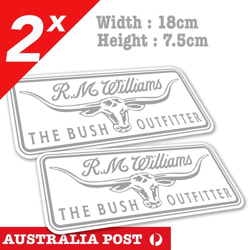 R.M Williams - The Bush Outfitter Logo Decal Grey Stickers | eBay Australia