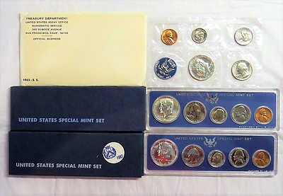 Three United States Special Mint Sets 1965 1966 1967 SMS Lot w/ Free ...