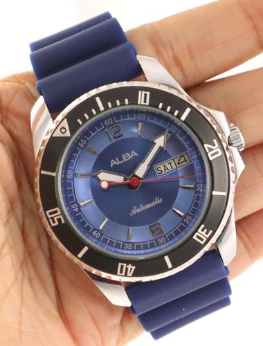 ALBA Diver Automatic Men Rotating Bezel Blue Dial Wristwatch Blue ...