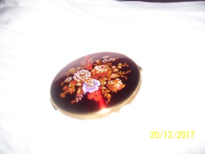 VINTAGE STRATTON ROUND MAKEUP COMPACT / MIRROR FLORAL DESIGN, MADE IN ...