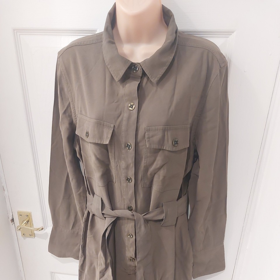 NEXT Khaki Long Sleeve Belted Utility Jumpsuit Women’s Size 16 | eBay UK